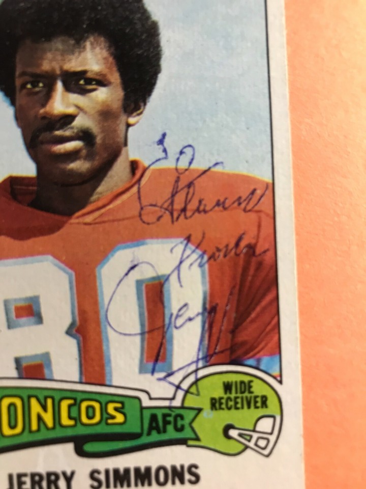 SIGNED JERRY SIMMONS 1975 TOPPS FOOTBALL CARD AUTOGRAPH - BRONCOS | eBay