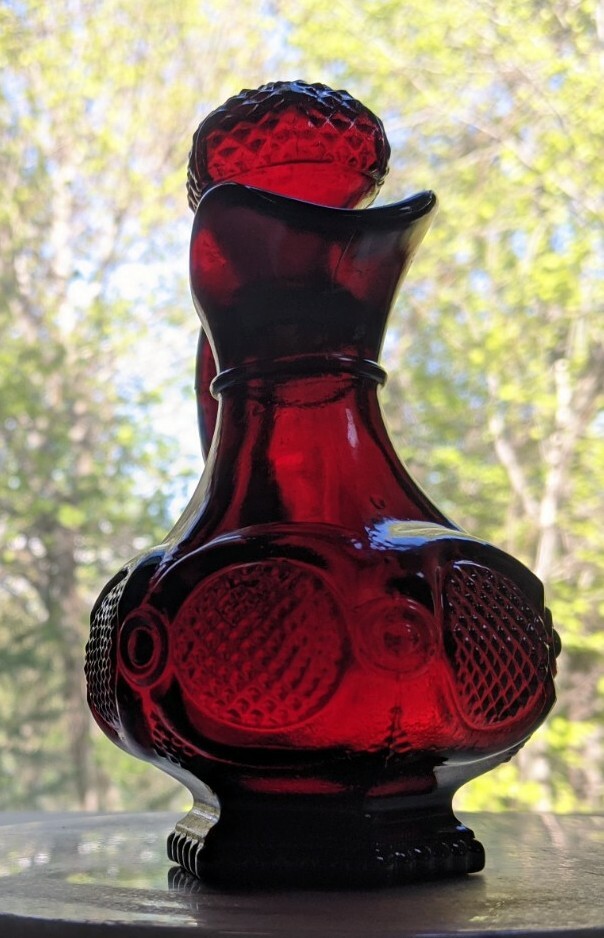 Avon Vintage 1876 Cape Cod Collection Ruby Red Glass Oil Vinegar Cruet ...