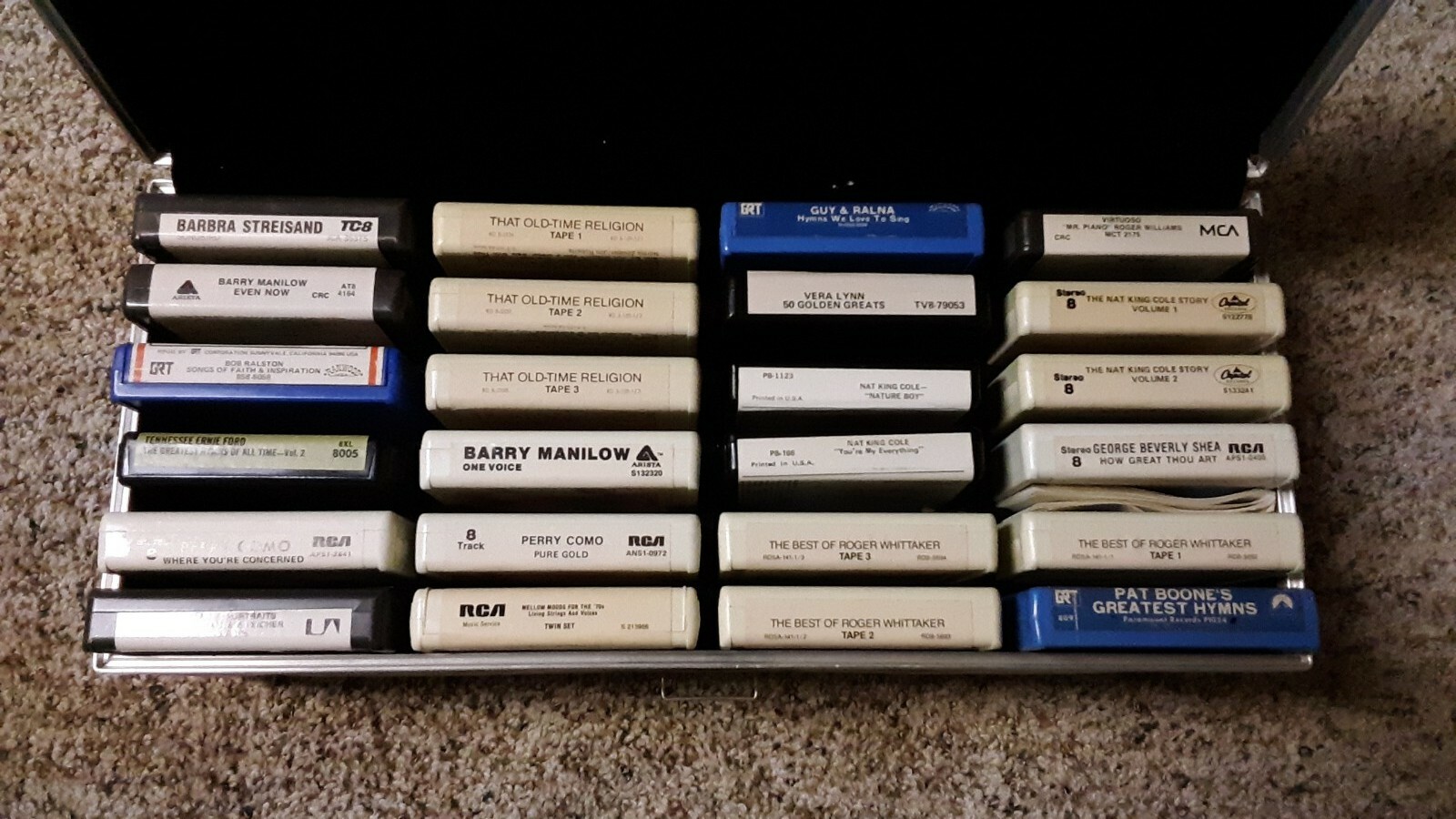 8 track tapes- variety, streisand, como, manilow, nat king cole, boone ...