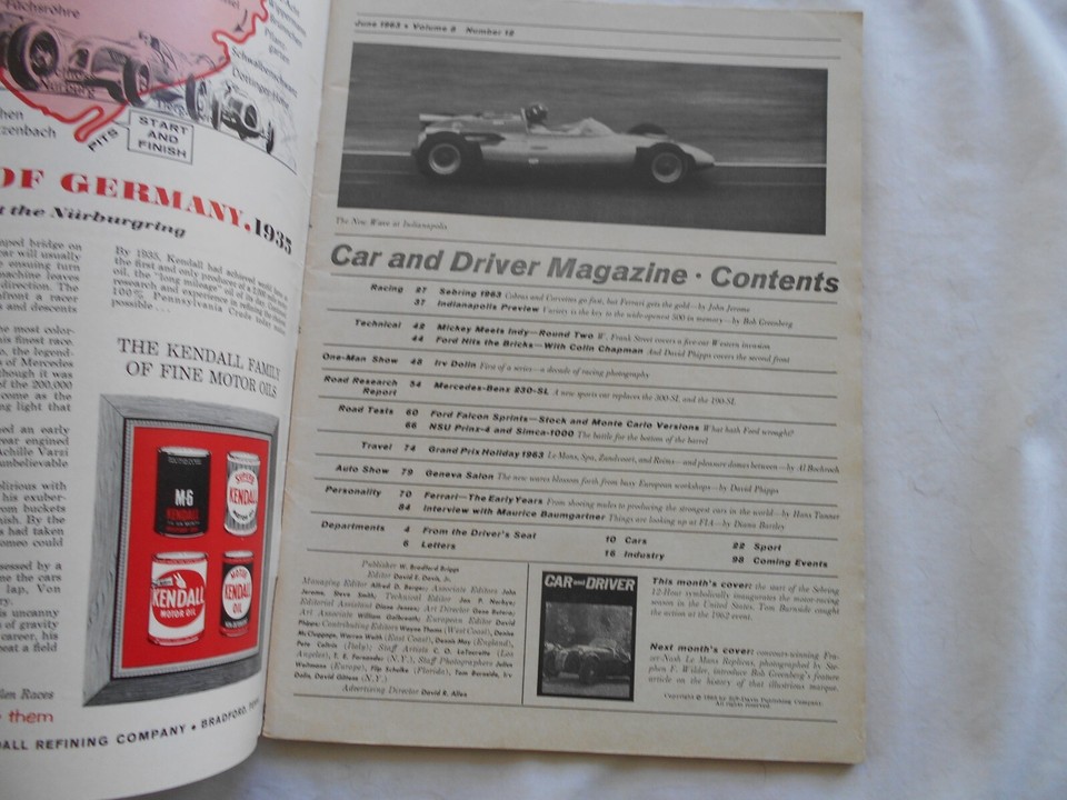 CAR AND DRIVER Magazine-JUNE,1963 | eBay