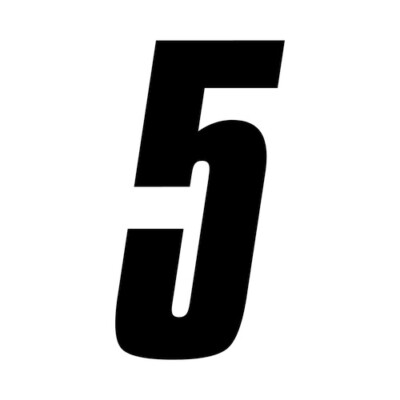 6 inch tall Black Race Number 5 racing numbers decals HiTack off road ...