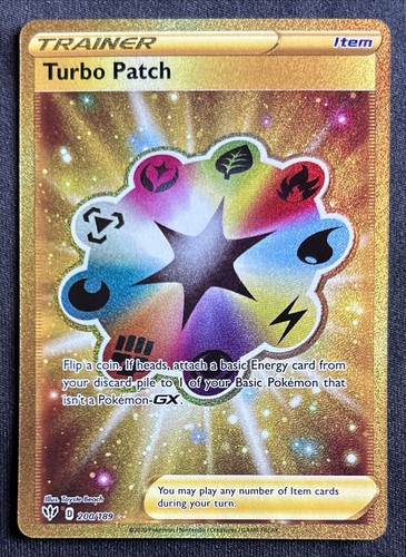 POKÉMON Sword&Shield Darkness Ablaze NM Secret GOLD Rare #200/189 Turbo ...