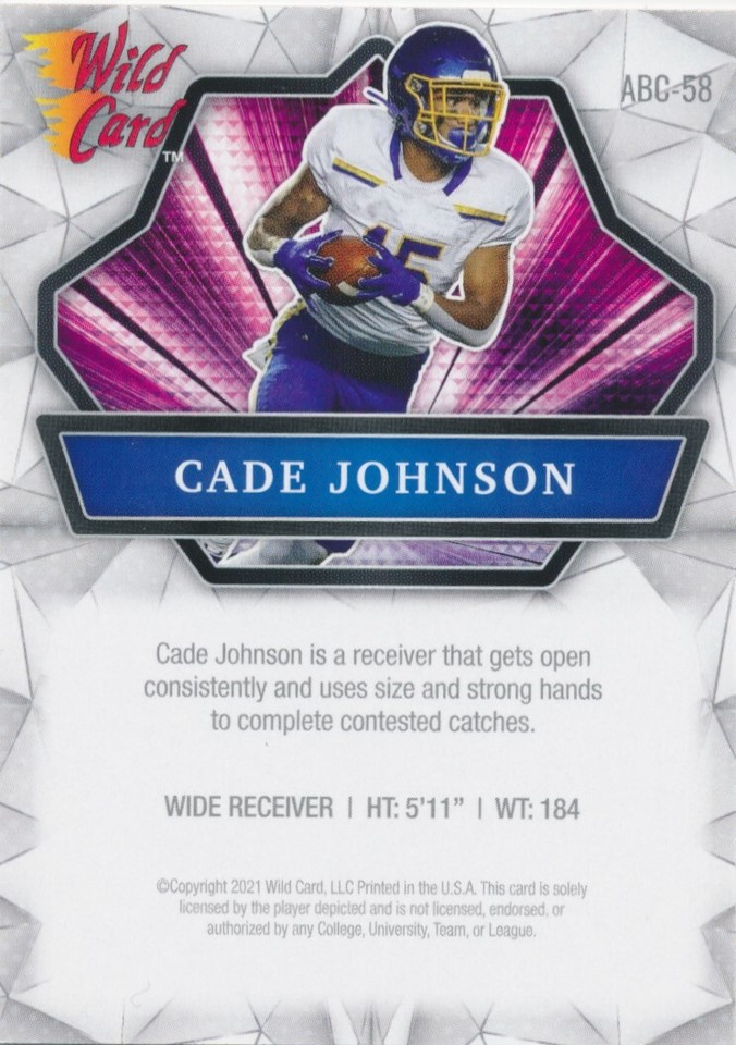 ABC-58 CADE JOHNSON 2021 Wild Card Alumination Football RC SEAHAWKS | eBay