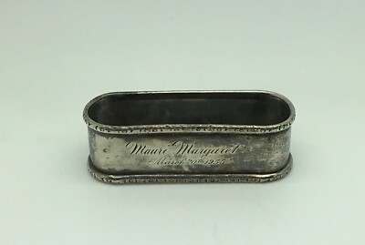 Webster Sterling Silver Napkin Ring Monogram Name Mauri Margaret March ...