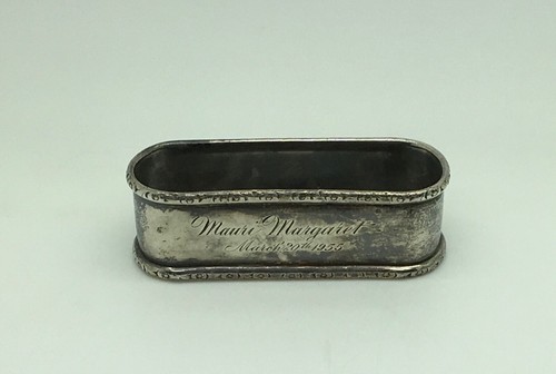 Webster Sterling Silver Napkin Ring Monogram Name Mauri Margaret March ...