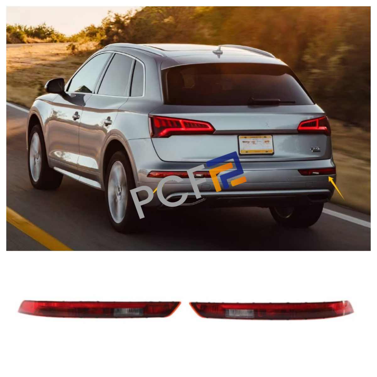 For 2018-2021 Audi Q5 Red LED Rear Fog Light Tail Bumper Light Sets ...