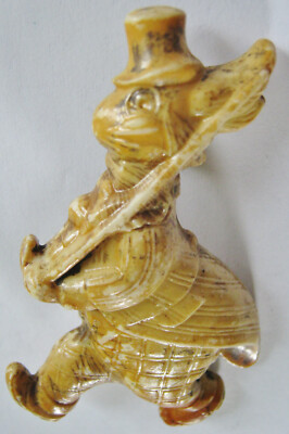 RARE VINTAGE ANTIQUE UNCLE WIGGILY GENTLEMAN BUNNY RABBIT PIN w ...