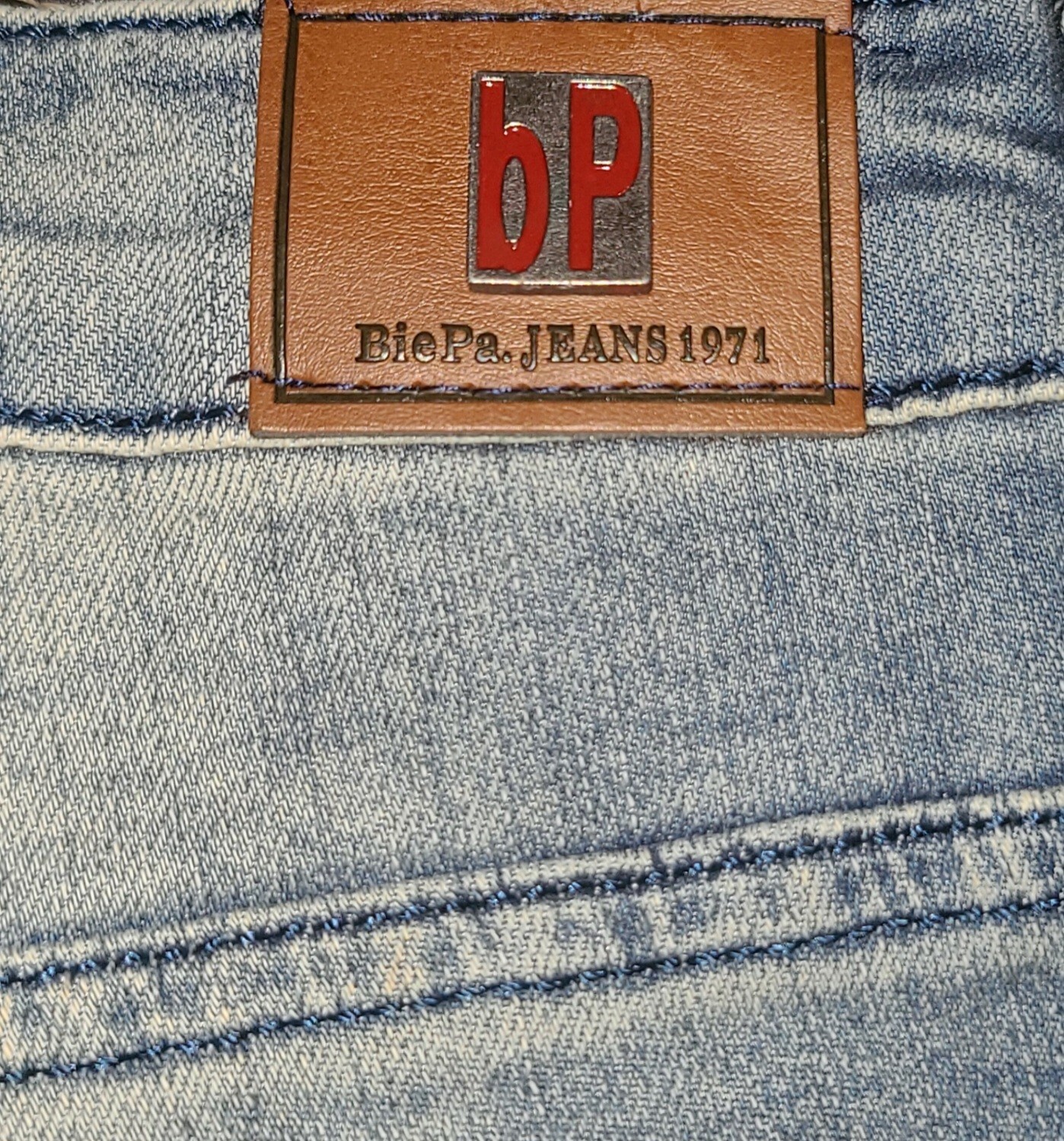 BiePa Jeans 1971 Mens Cropped Skinny Denim Blue Fish Embroidered ...