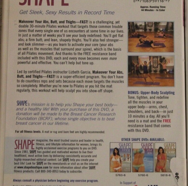 8 Shape workout DVD lot Pilates bikini body camp cardio abs boot butt ...