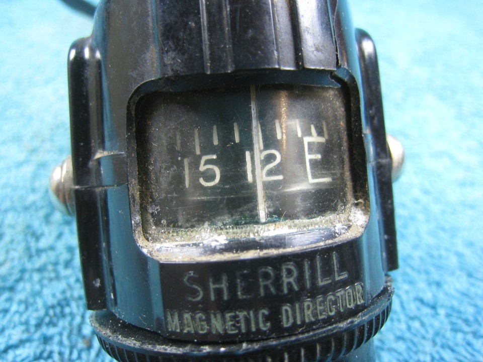 Vintage 1940's Sherrill Illuminated Dash Mount Compass Accessory Part ...