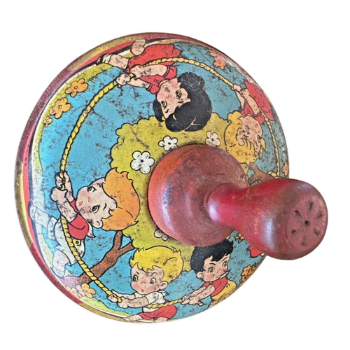 Vintage 1950s Ohio Art Co. Spinning Top Toy – Jump Rope Children Design ...