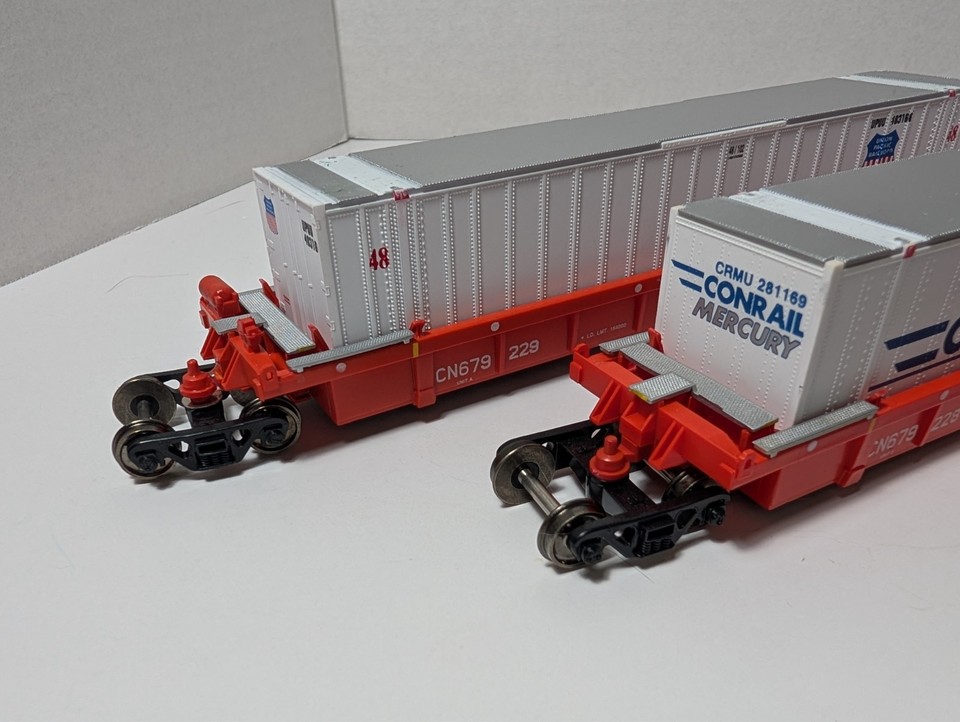 HO Scale Walthers 5 Unit Well Car set CN Canadian National RED 5X 48 ...