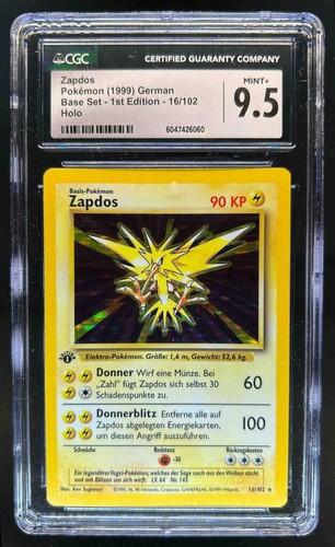 1999 Pokemon Set 1st Edition Zapdos German Holo #16/102 CGC 9.5 | eBay