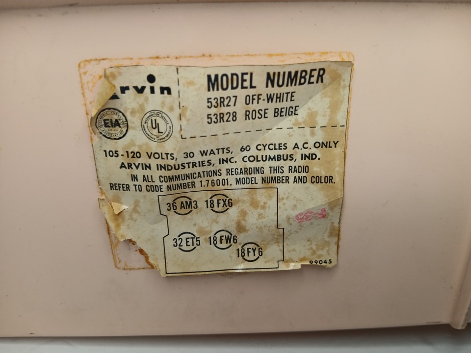 Vintage 1963 Tube Clock Radio AM Arvin Rose Pink Mid Century MUST READ ...
