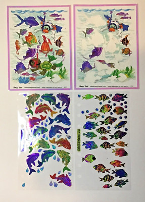 Fish Stickers Lot Shiny Iridescent Underwater Ocean Tropical Coy Fish ...