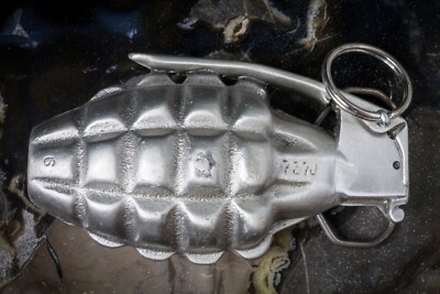 Belt Buckle Solid Pewter Shaped Grenade W/ Pull Ring Dragon Design ...