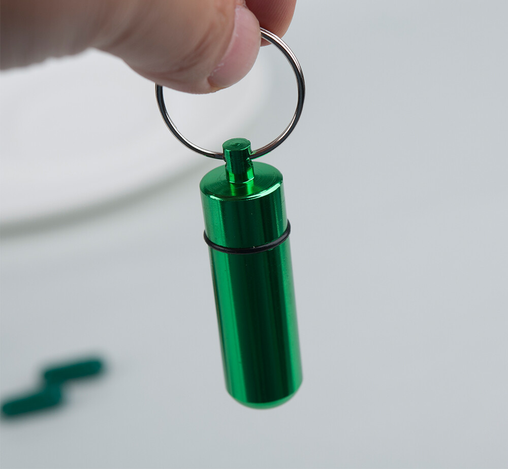 Pill Box Key Drug Chain Holder Waterproof Aluminium Tablets Medicine ...