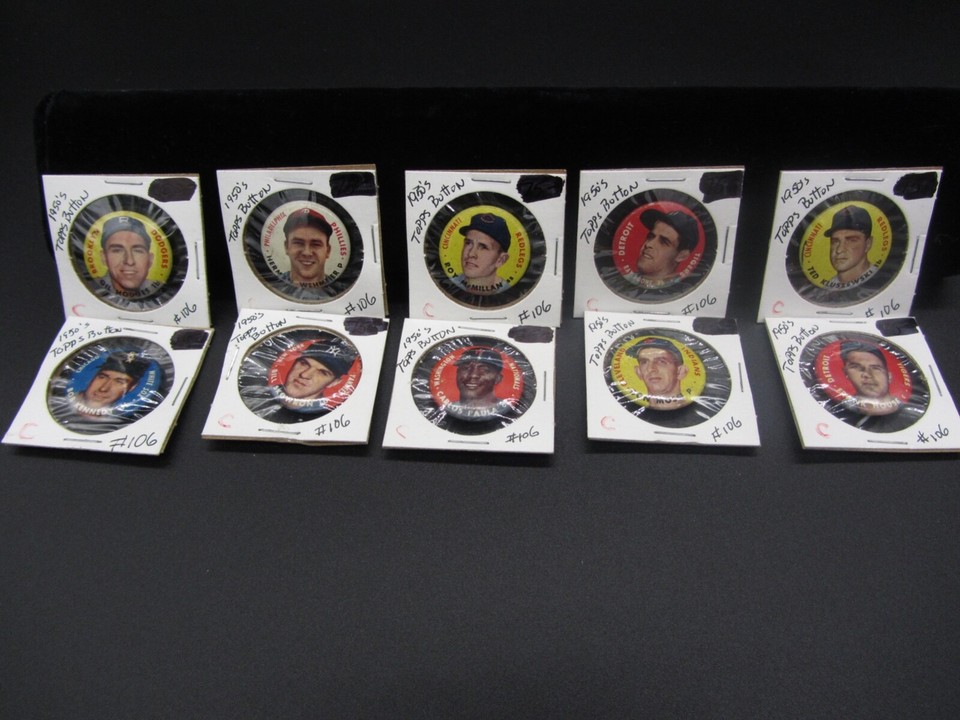 1956 Topps Baseball Pins Buttons Coins Pinback (10 Lot) Gil Hodges ...