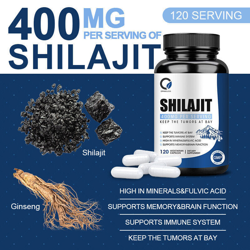 Himalayan Premium Pure Shilajit 120 Caps, Extremely Potent,Energy ...