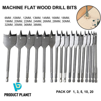 Flat Wood Drill Bits 6mm–38mm Spade Bits Hole Saw Cutter for DIY ...