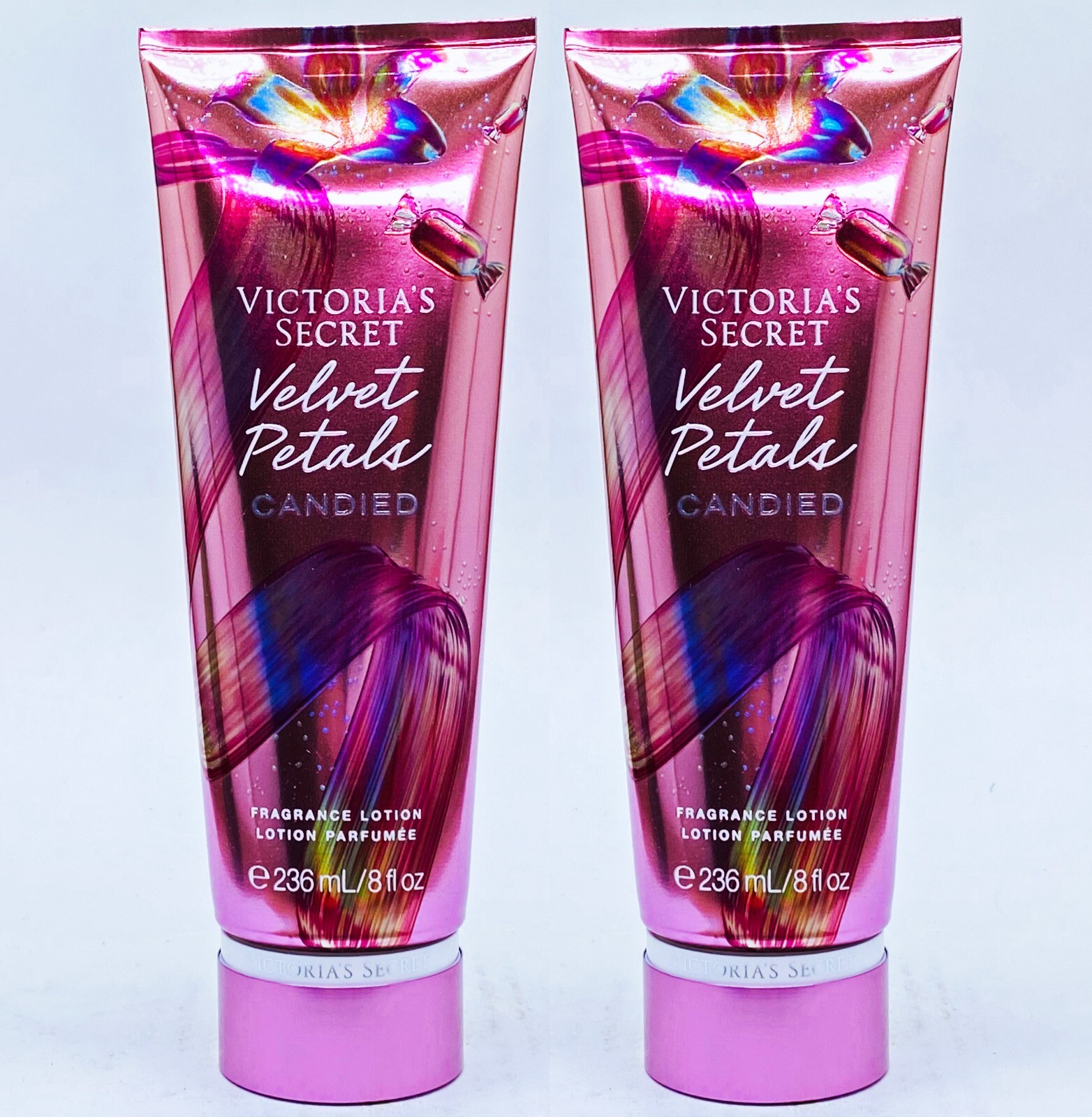 2 Victoria's Secret VELVET PETALS CANDIED Fragrance Lotion Body Cream ...