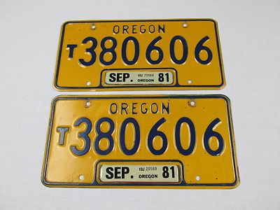 Vintage 1970-1980s Oregon Big Rig Commercial Truck License Plates Pair ...