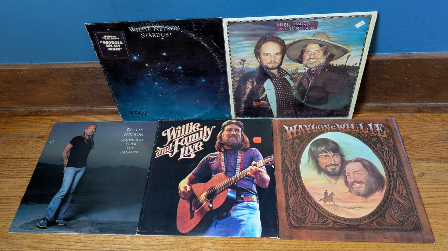 WILLIE NELSON LP Record Lot Merl Haggard Waylon Jennings Stardust Live ...