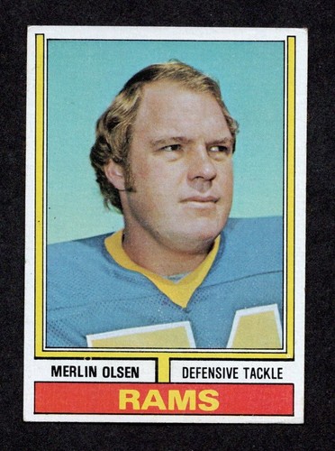 1974 Topps Football Card #205 Merlin Olsen HOF Los Angeles Rams EX-MT ...