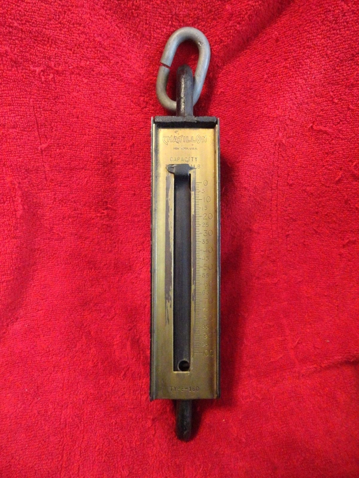 VINTAGE CHATILLON TYPE 160 IRON CLAD SPRING SCALE 100 LBS X 1LB ...