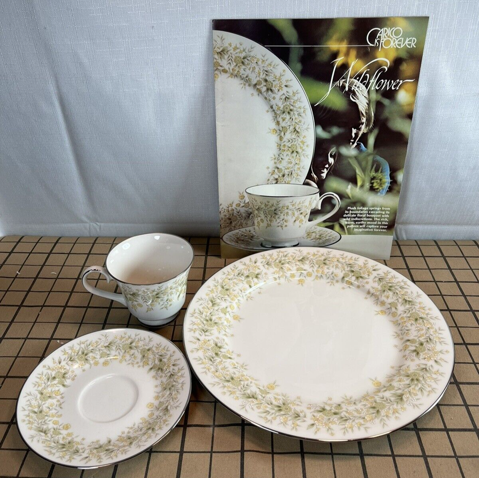 Vintage Carico Fine China One Place Setting Cup Saucer & Dinner Plate ...