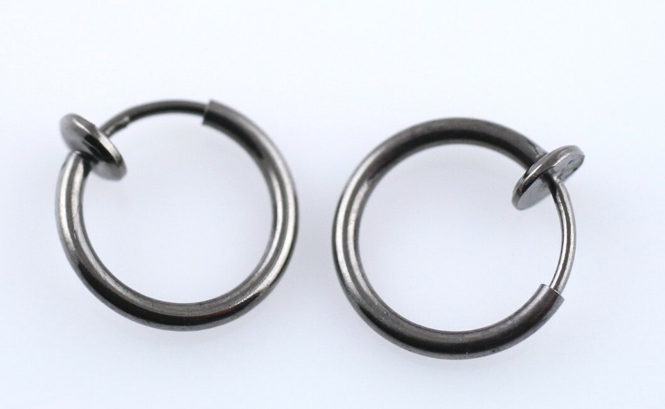 1 Pair Spring Clip On Hoops Earrings ½" or 13MM 9 Colors Men Women | eBay