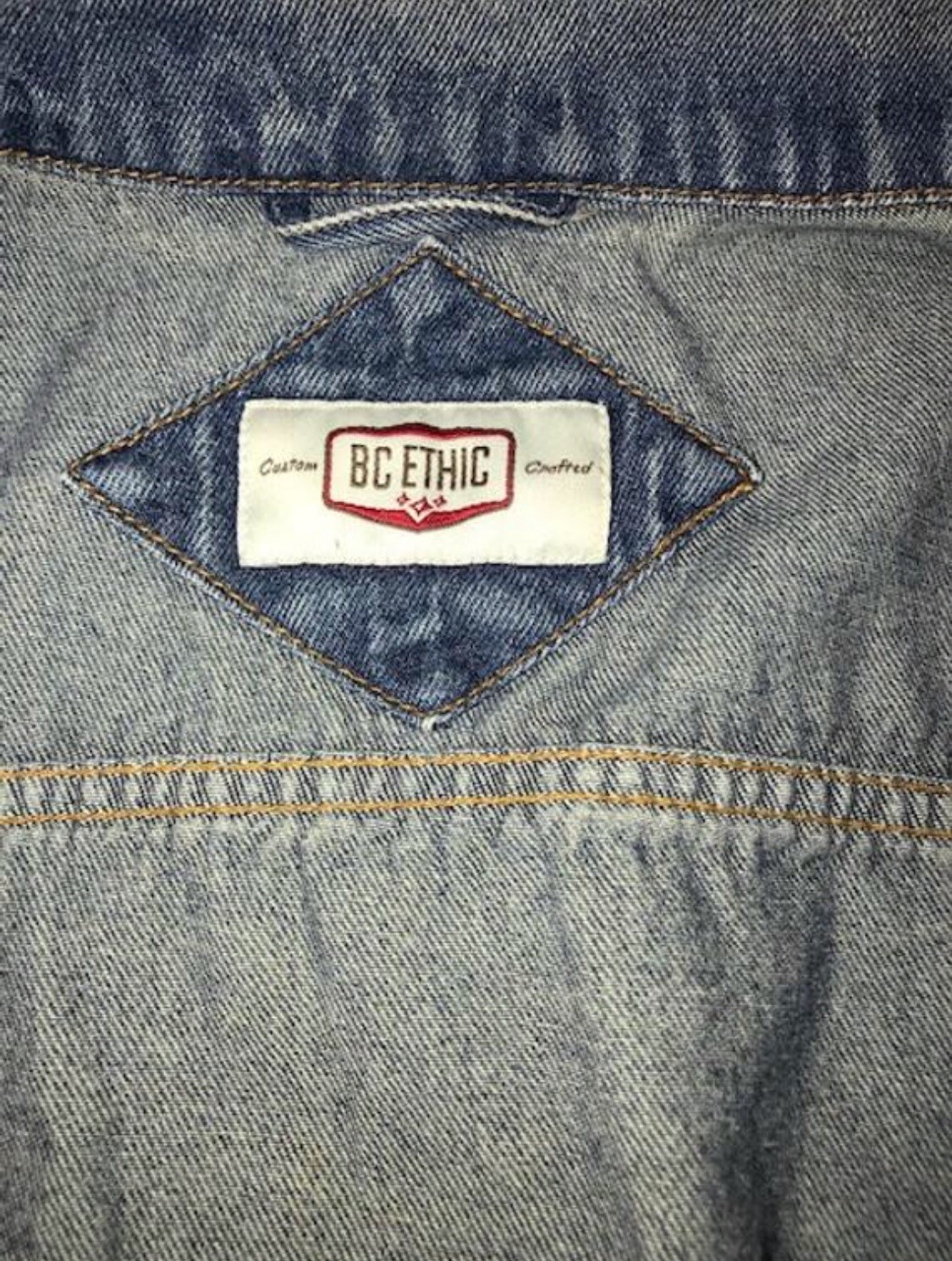 Vintage BC Ethic Jacket/Denim men's Small-100% cotton/distressed blue ...