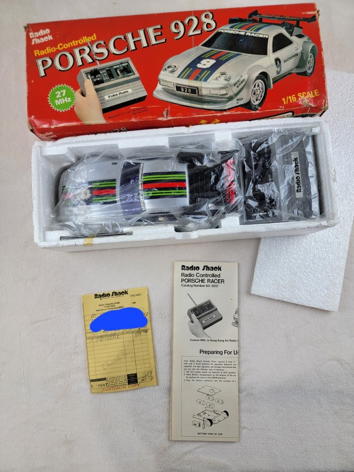 VTG 1979 Porsche 928 Radio Shack No. 60-3017 RC Silver Book and Receipt ...
