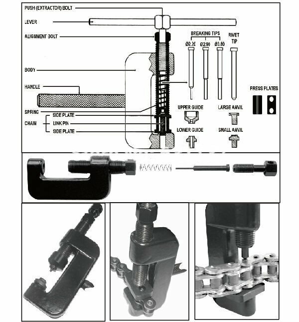 Cam Chain Splitter Breaker & Riveting Rivet Riveter Tool Kits ...