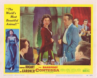 THE BAREFOOT CONTESSA Original Lobby card 2 Humphrey Bogart Ava Gardner ...