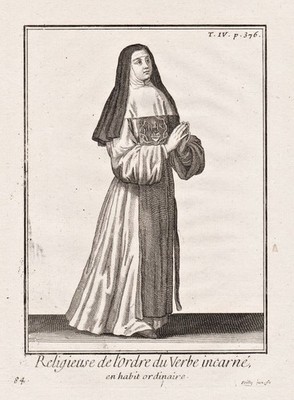 Order of the Incarnate Word now Nun Order Costumes Copper Engraving ...