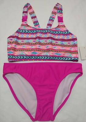 GIRLS SWIMSUIT SIZE 16 SO BRAND TWO PIECE BIKINI PINK NEW | eBay
