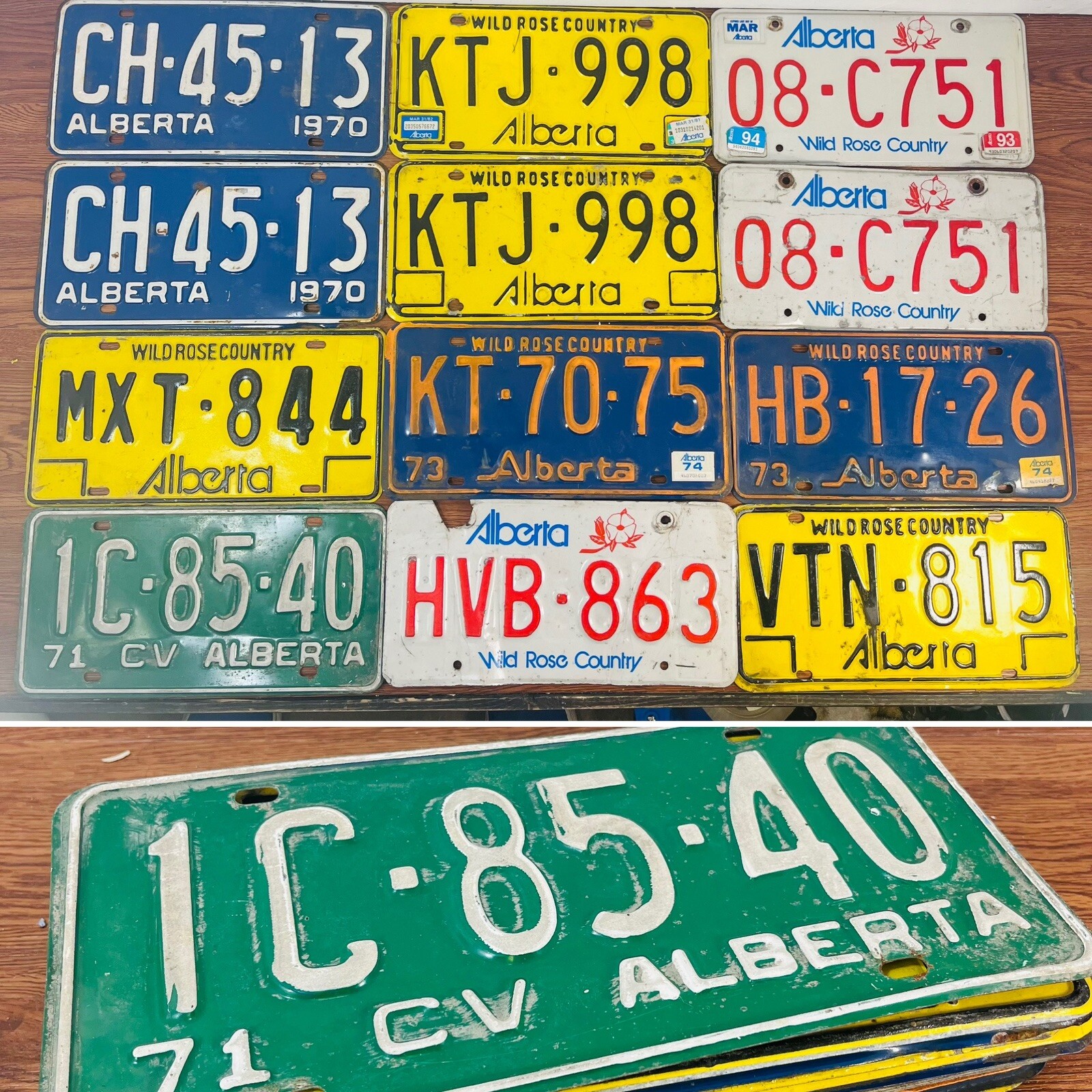 12 X Alberta License Plates - 1970’s and Up! Includes Pairs! Lot (d ...