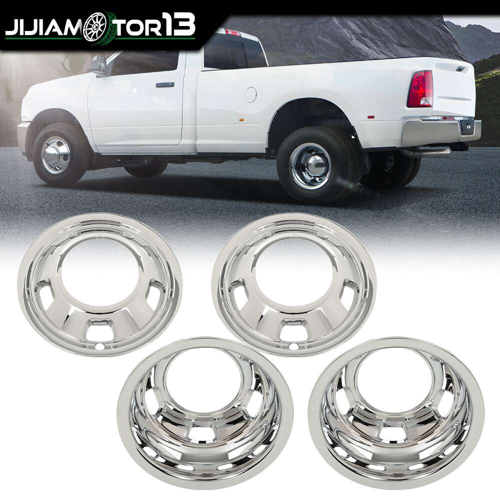 17 Inch Dual Wheel Simulators Set Of 4 Silver Stainless Steel Dually ...