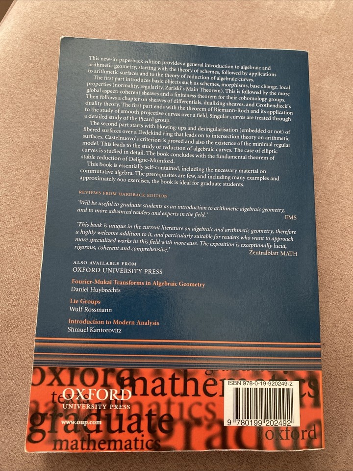 Algebraic Geometry and Arithmetic Curves by Qing Liu (Paperback, Oxford ...