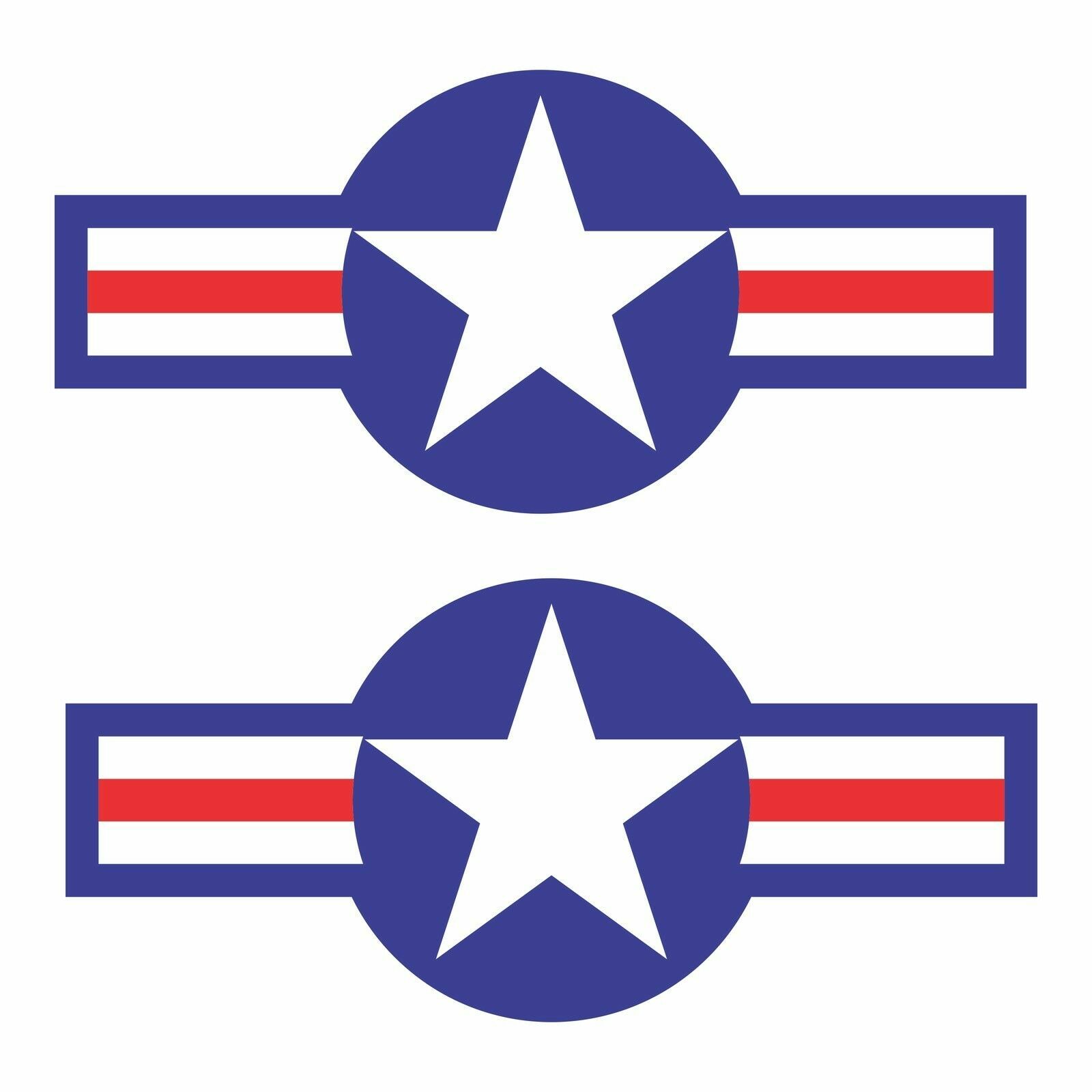 2 USAF Aircraft Insignia Stickers Military Vinyl Star Graphics Decal ...