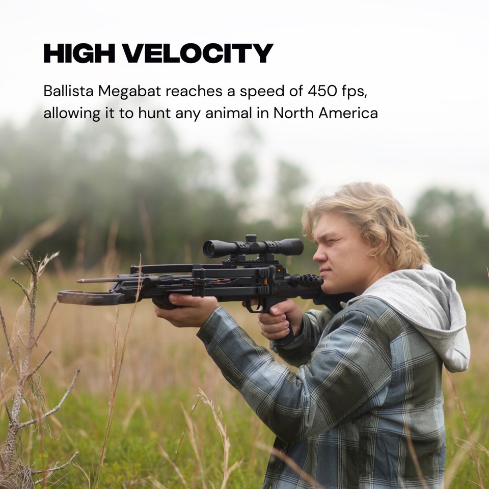 BALLISTA MegaBat Reverse Crossbow for Hunting & Fishing - 450 FPS, 360 ...