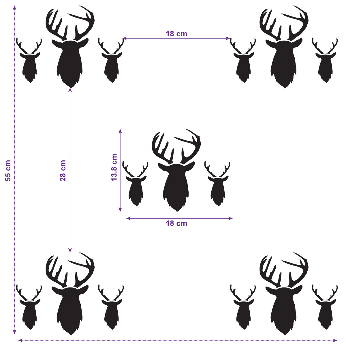 Stag Head Repeating Pattern Stencil - Reusable Mylar Pattern Stencil ...