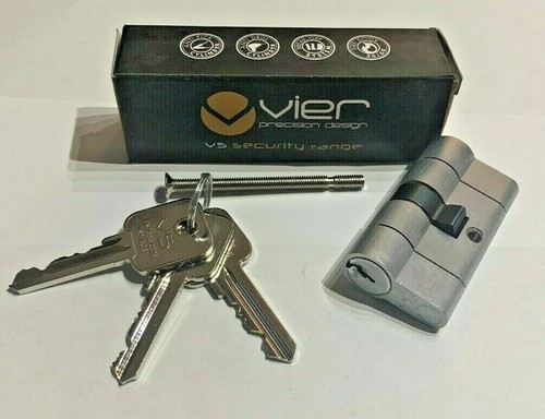 Zoo Hardware 5 Pin Double Euro Profile Cylinder Satin Chrome C/W 3 keys ...