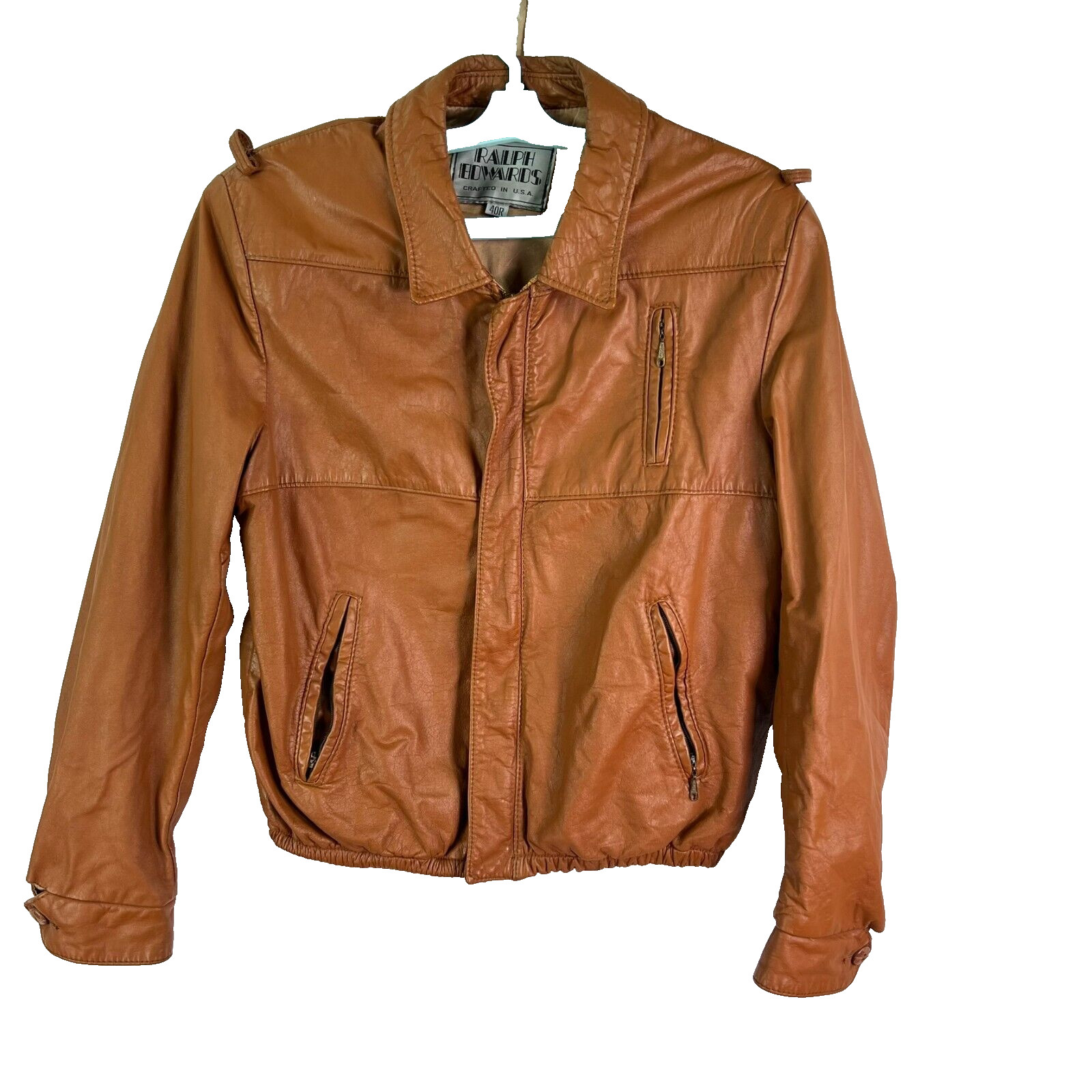 70's Ralph Edwards Leather Jacket Zip Up Western Disc… - Gem