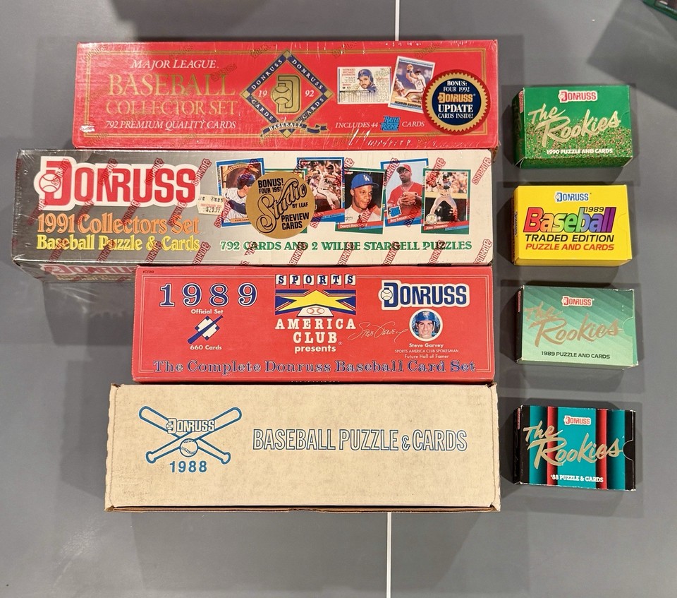 Donruss Baseball Sealed Sets Lot - 1988, 1989, 1991, 1992 4 Trade/ RCs FREE SHIP | eBay