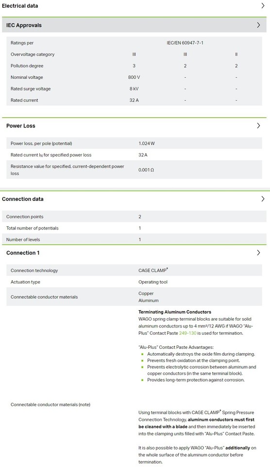 5pcs WAGO 281-101 2-Conductor Through Terminal Block 4,00 mm2 Gray New ...