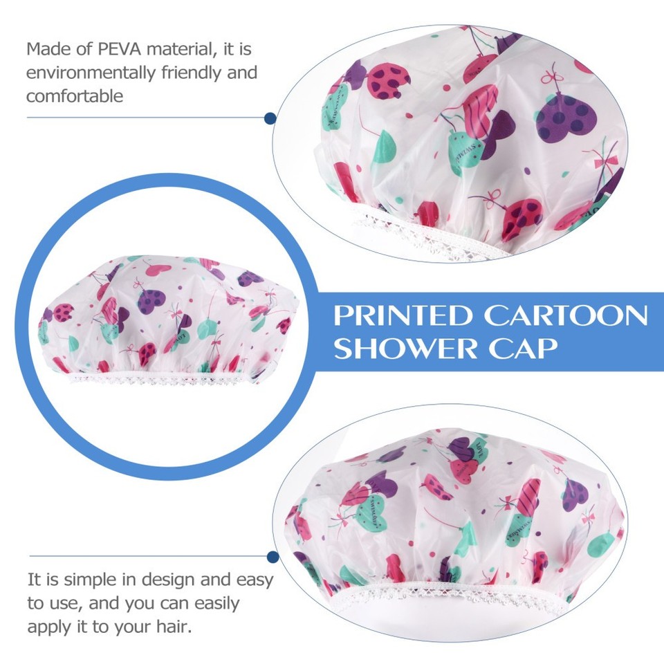 11 Pcs Fashionable Waterproof Cartoon Shower Cap Caps for Women Uk ...