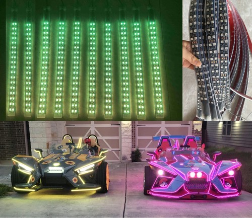 10PCS 3FT 36"Double Row CHASING Flowing Series Bluetooth +Remote Strip ...