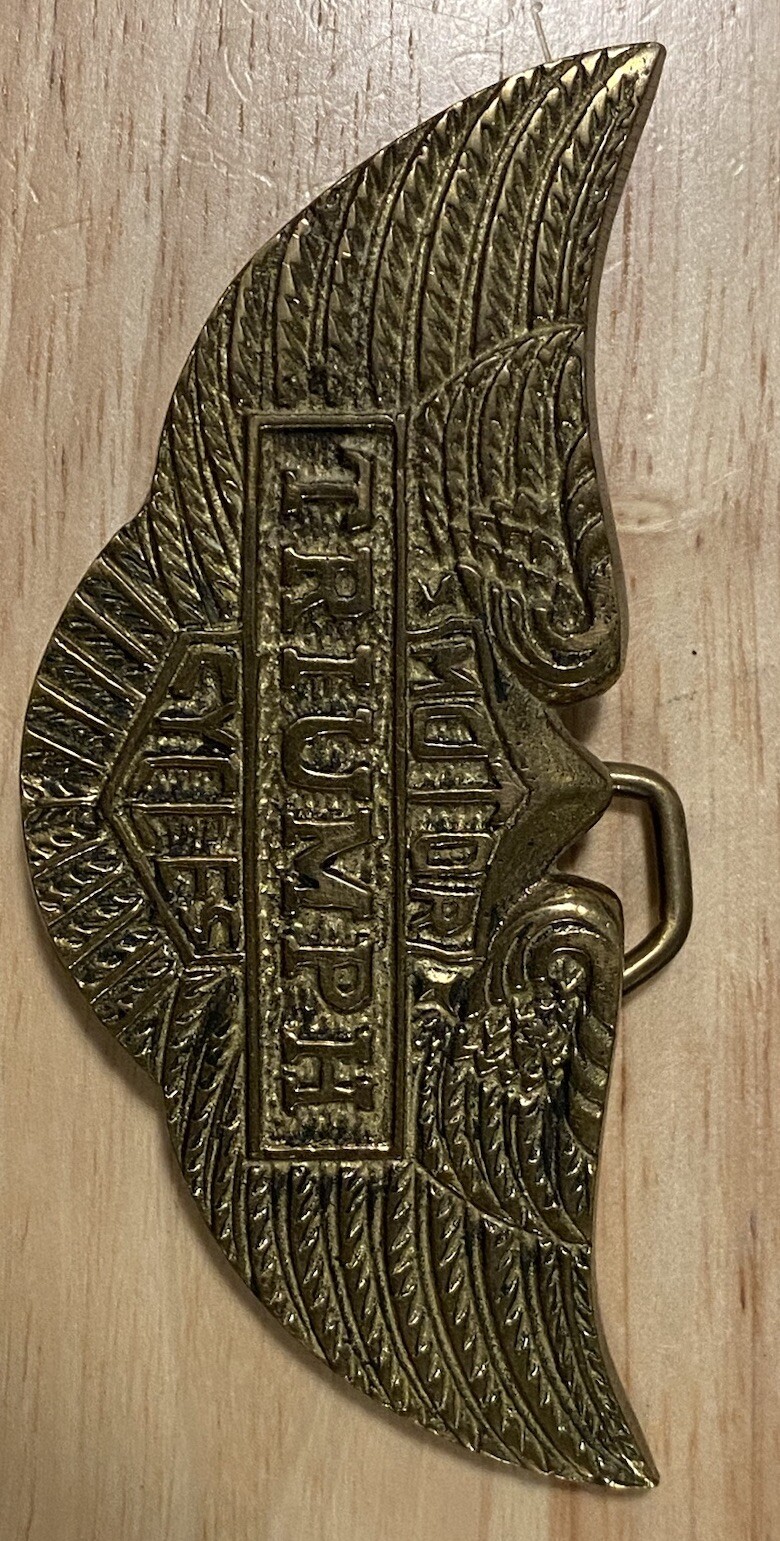 Triumph Motorcycle Biker Wing 1970s Vintage Brass Bel… - Gem